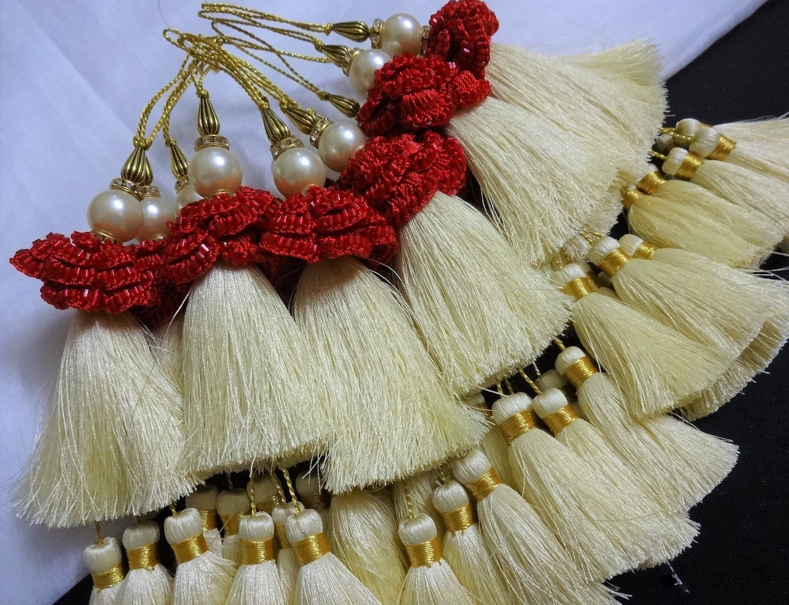 Handmade Crochet Tassels, Beaded Tassel, Bridal Tassels, Decorative ...