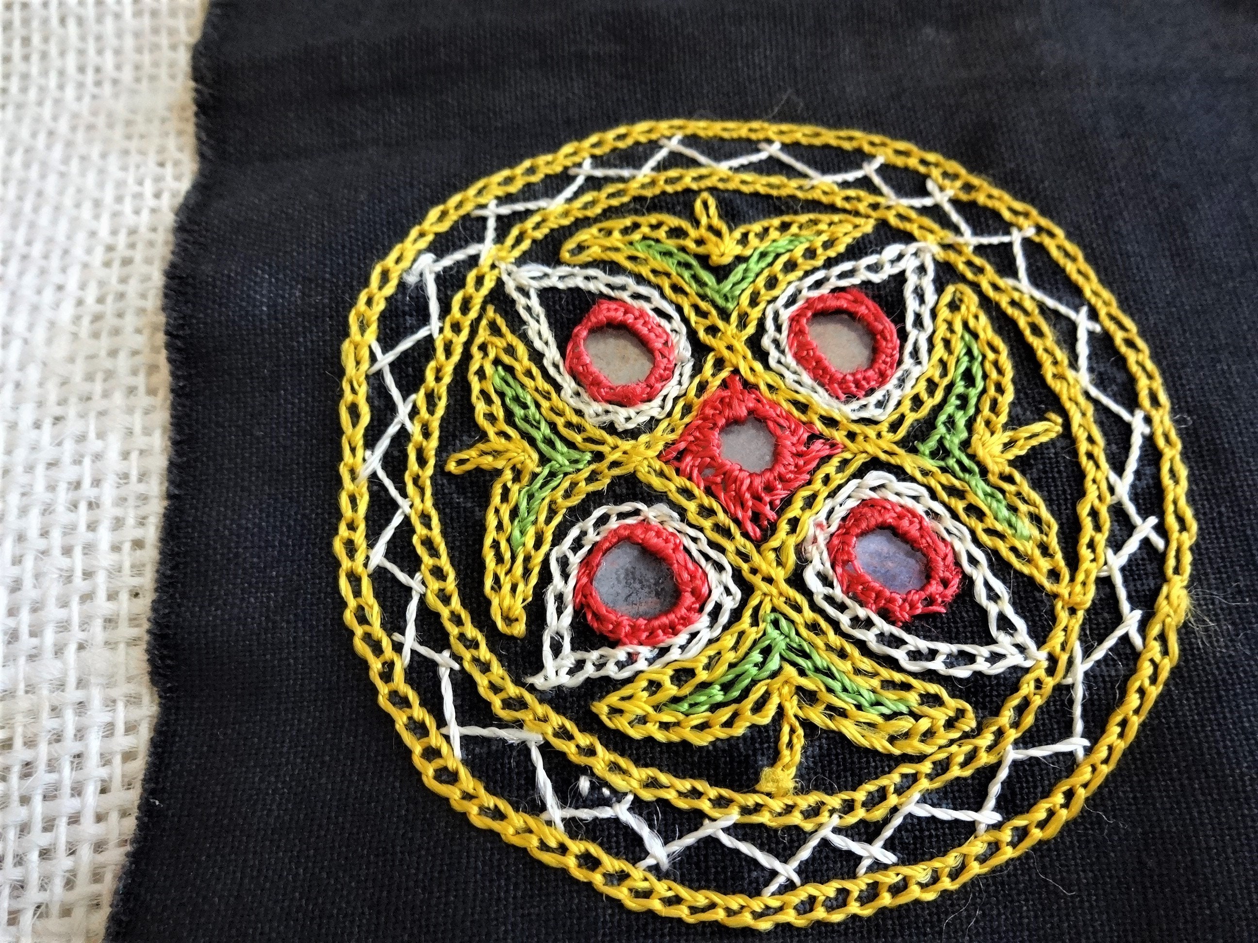 Indian Embroidered Multi Colored Round Ethnic Sew on Patch - Etsy