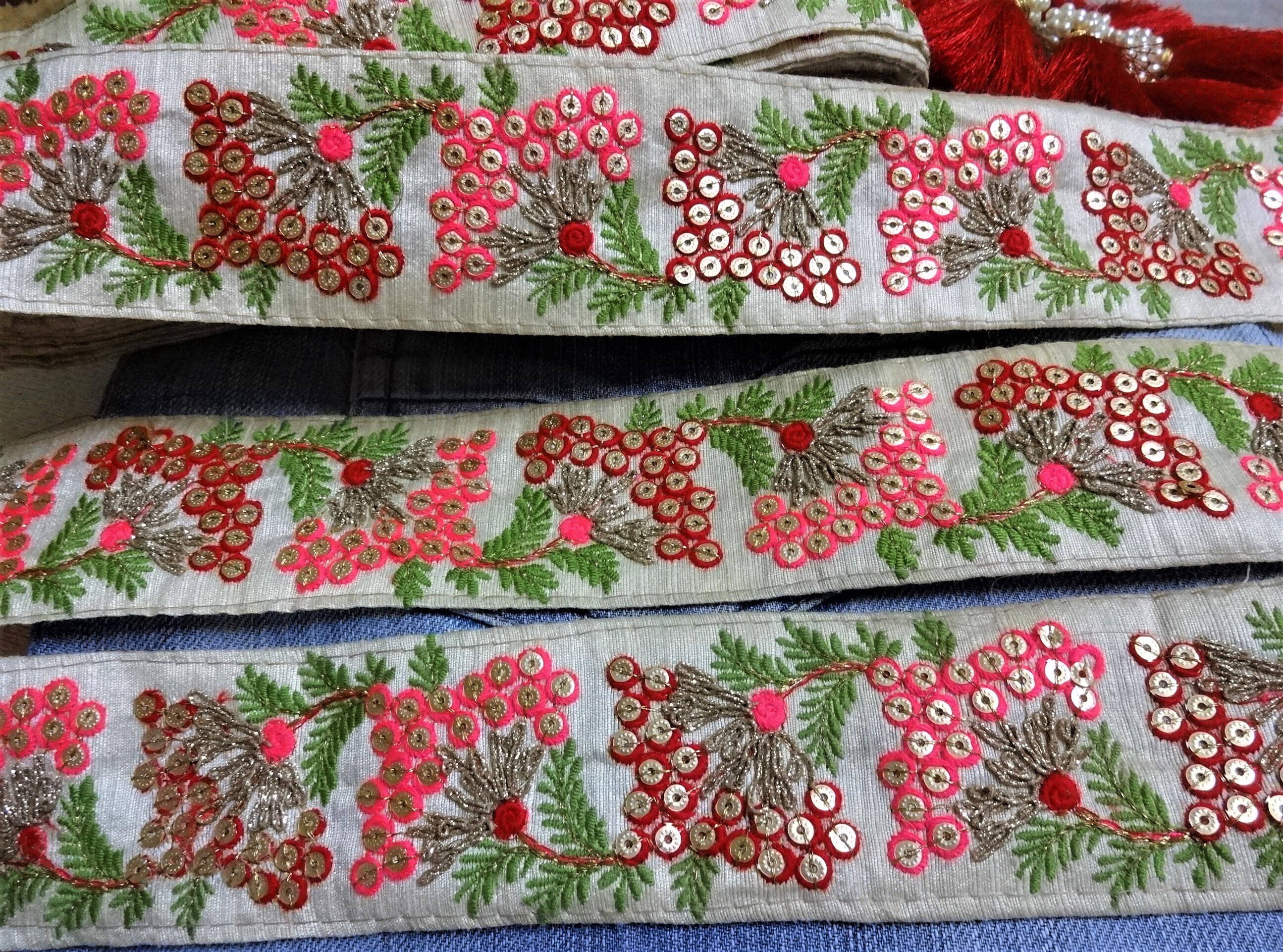 Indian Trim Sequins Lace Craft Trim Decorative Ribbon | Etsy