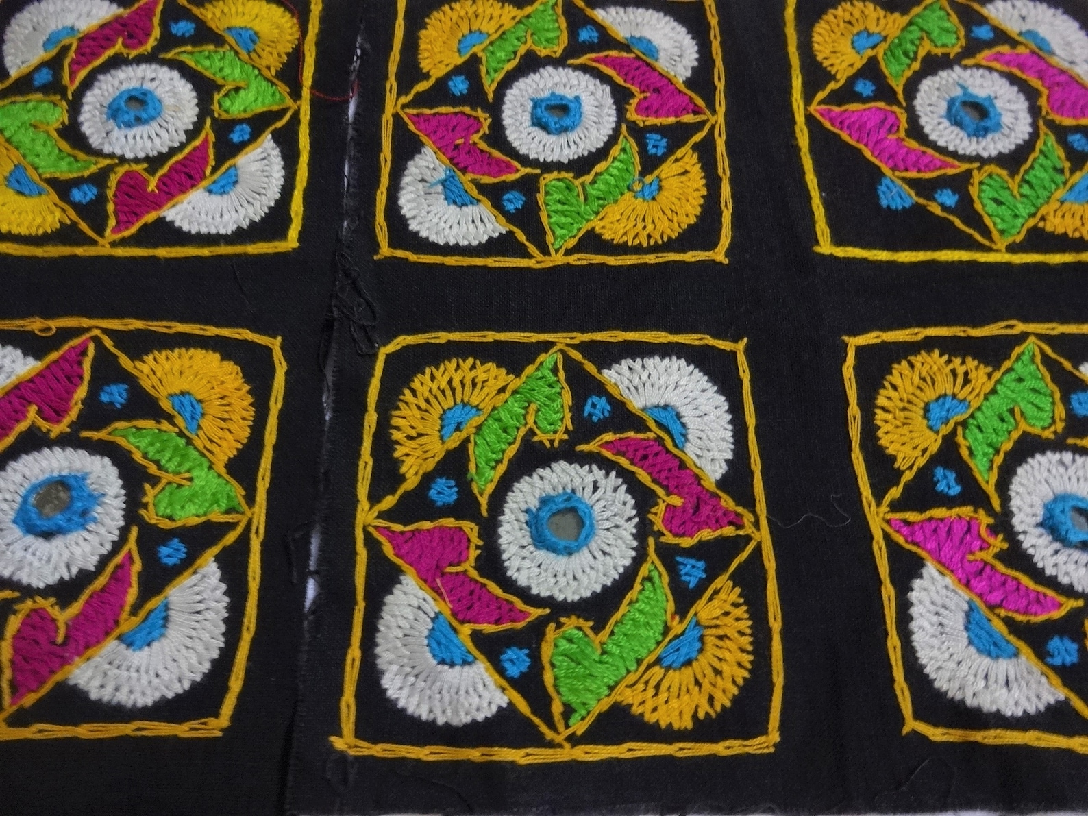 Kutch Embroidered Square Ethnic Sew On Patches Fabric | Etsy