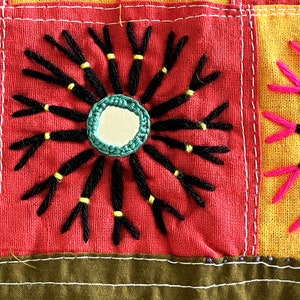 Indian Applique, Embroidered Multi Colored Rectangular Ethnic Sew on ...