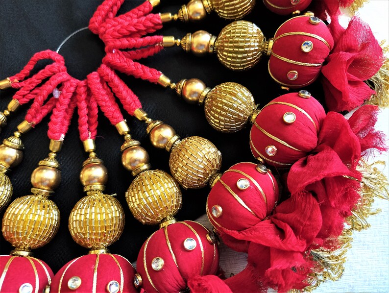 Indian Tassels Beaded Ball Tassels Decorative Kundan Zari - Etsy