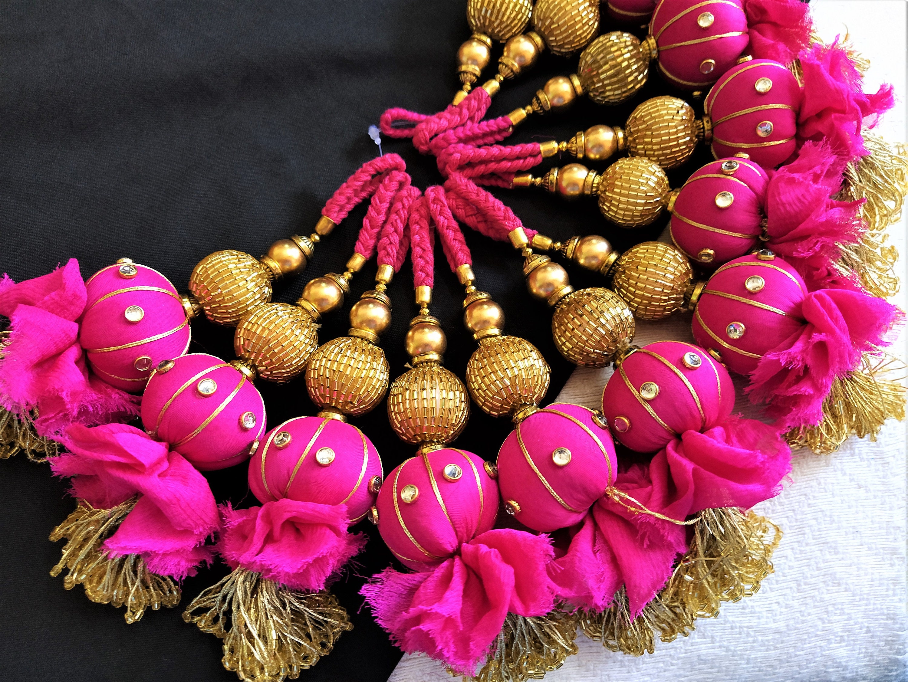 Indian Tassels Beaded Ball Tassels Decorative Kundan Zari | Etsy