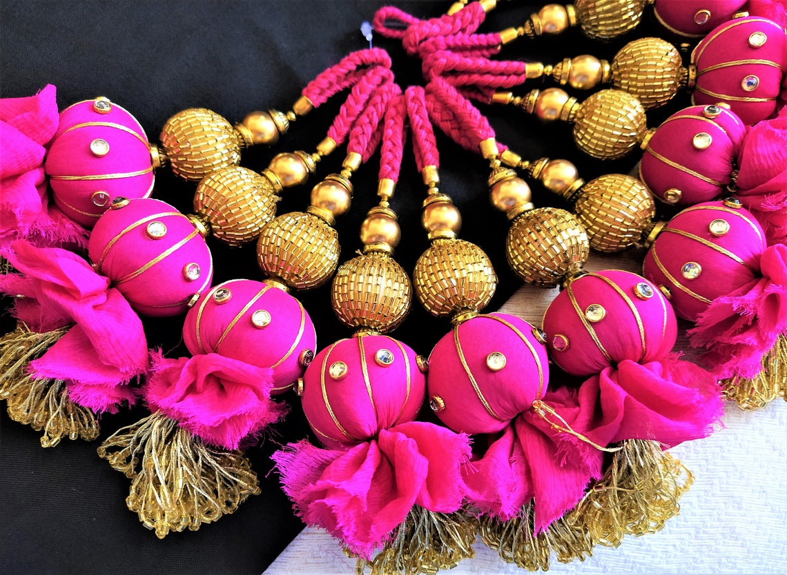 Indian Tassels Beaded Ball Tassels Decorative Kundan Zari | Etsy