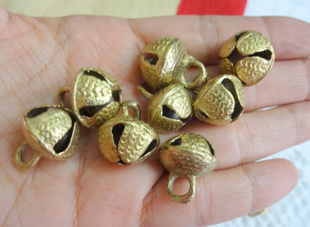 Brass Bells, Ethnic Metal Bells, Gypsy Bells, 17 MM Indian Brass Bells ...