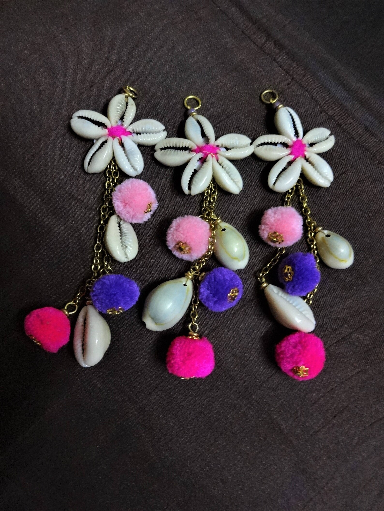 Cowry Shell Motifs, Cowry Shell Rosettes, Cowrie Tassels, Flower ...