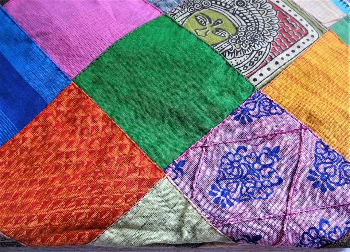 Patchwork Cotton Fabric Indian Recycled Fabric Indian | Etsy