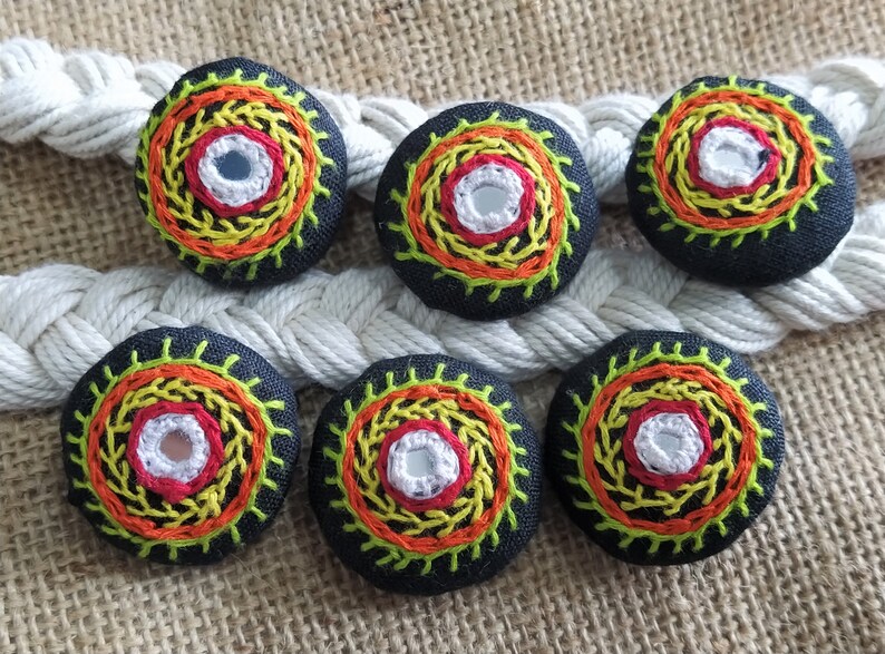 2 Pc Fabric Covered Buttons, Decorative Buttons, Sew on Buttons With ...