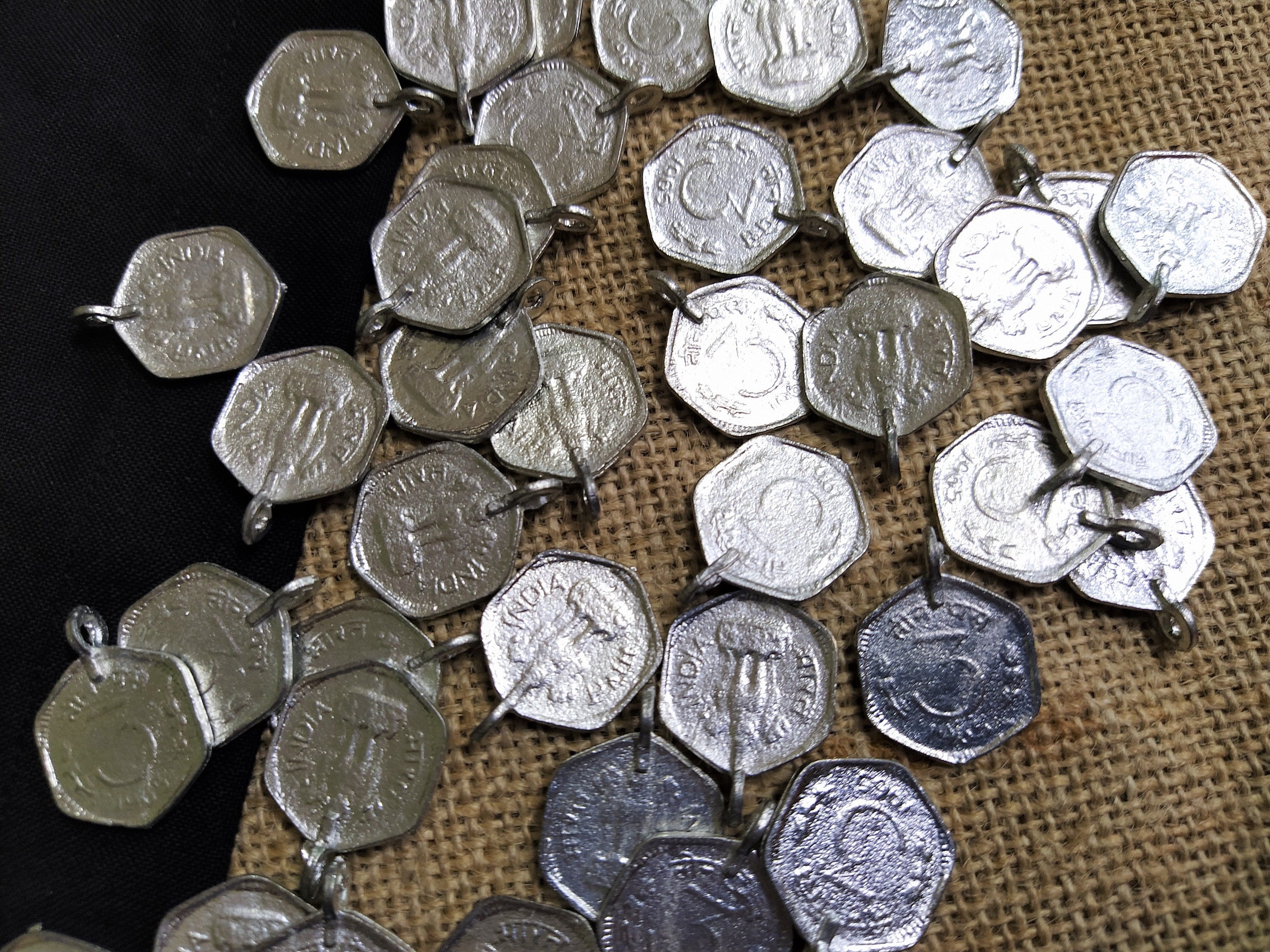 18 mm Hexagonal Metal Coin Charms Jewelry Supplies Indian 3 | Etsy