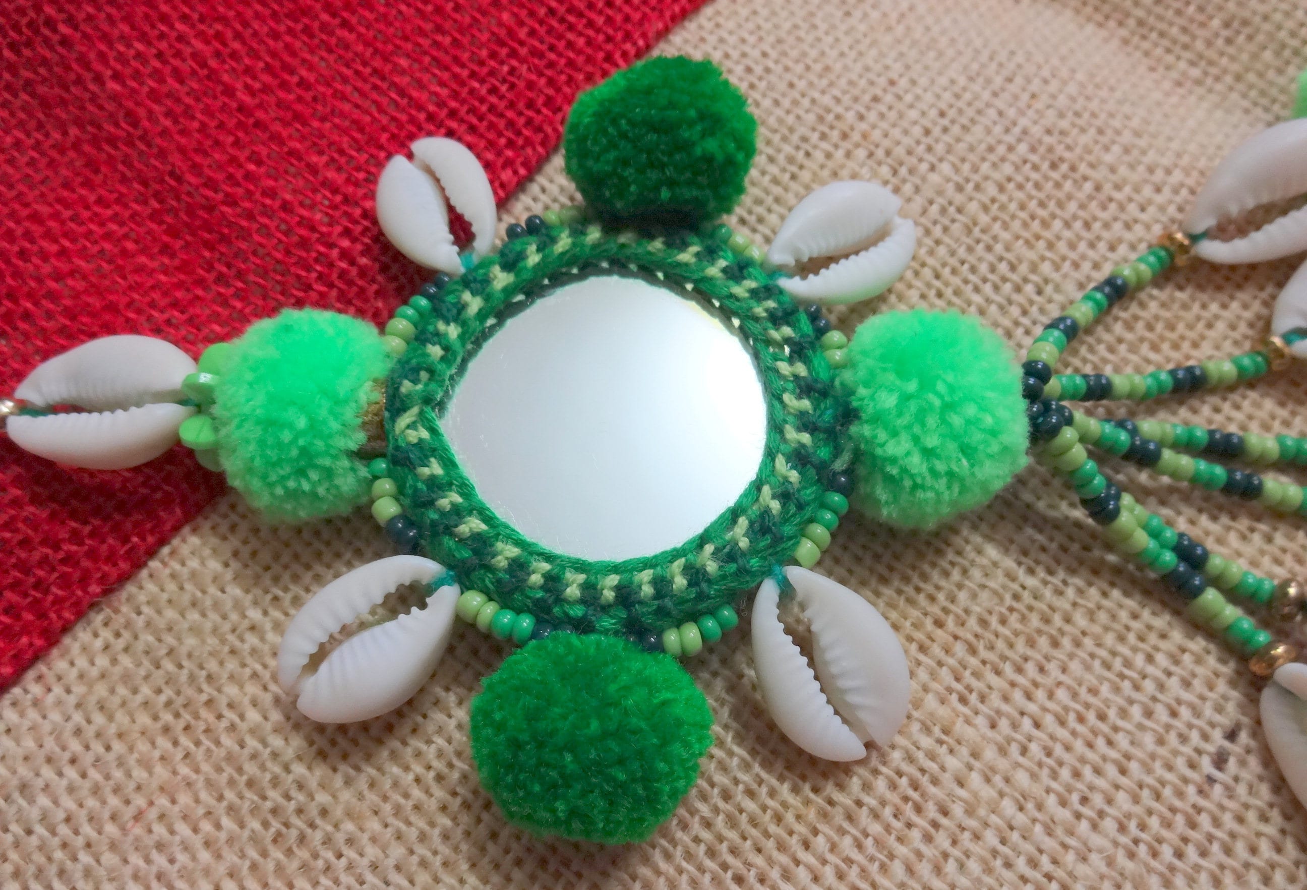 Indian Cowrie Shell Tassels Mirror Charms Purse & Handbag | Etsy