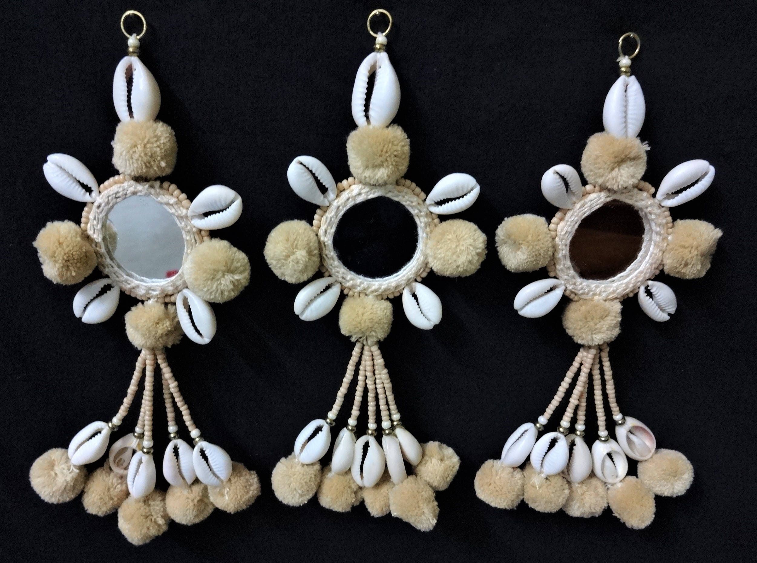 Cowrie Shell Tassel, Purse & Handbag Decoration, Pom Pom Tassel, Camel ...