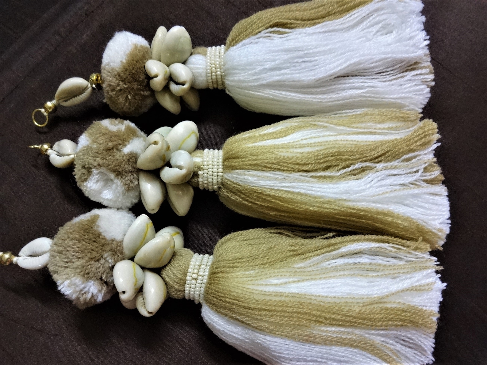 Cowrie Shell Tassels Pom Pom Tassels Cowrie Shell Swag | Etsy