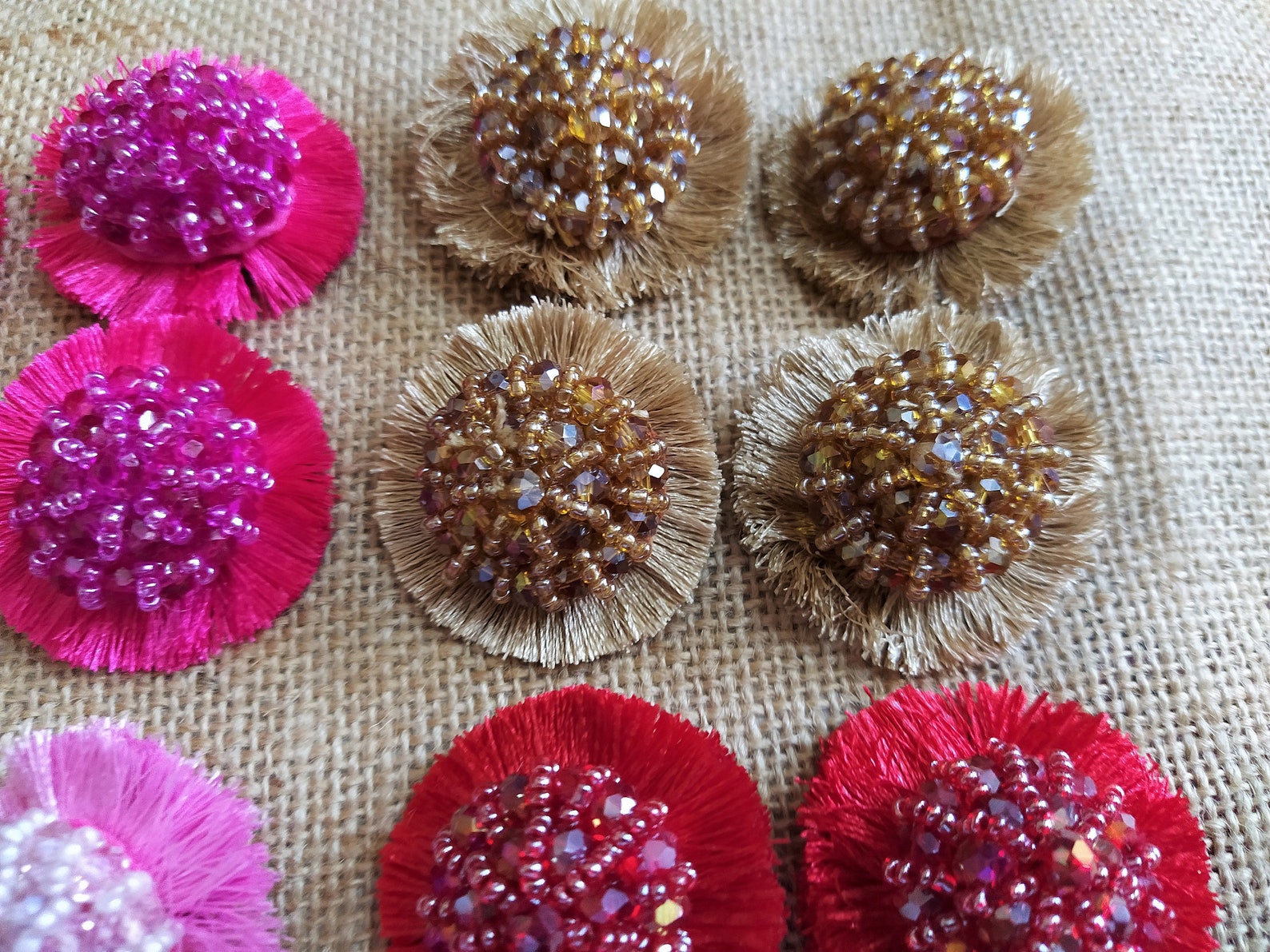 Beaded Appliques, Embroidered Ethnic Indian Sew on Buttons , Decorative ...