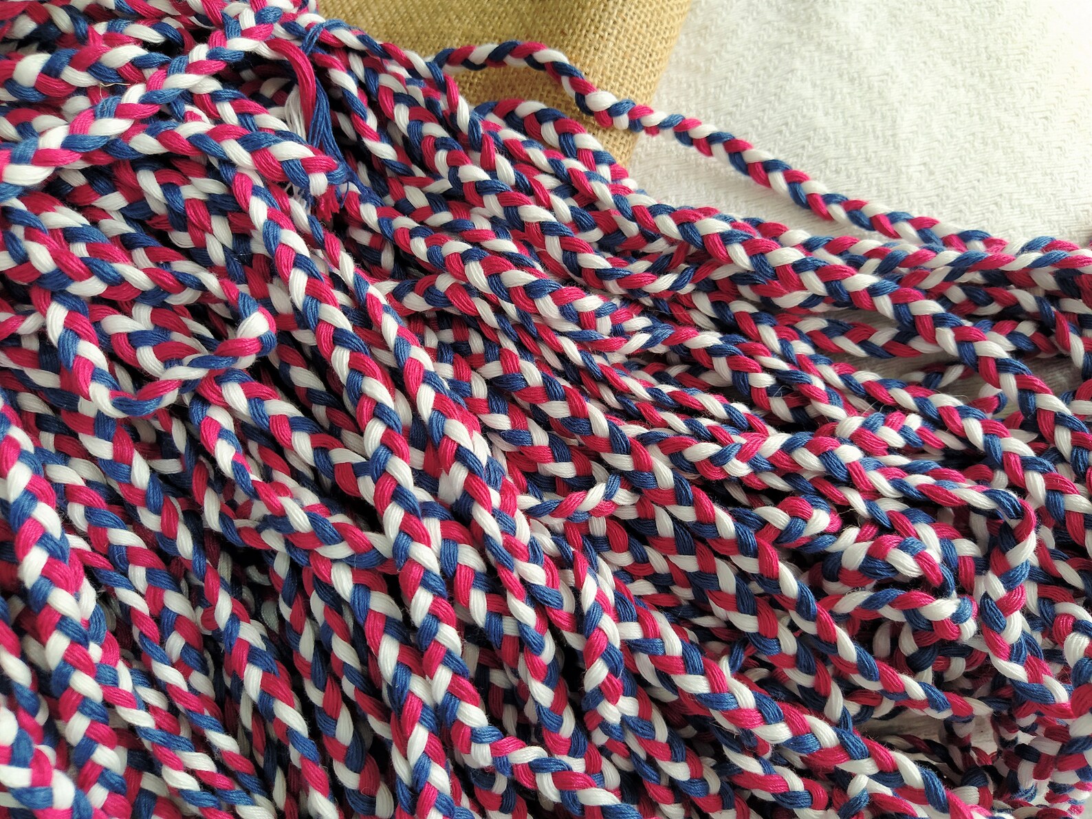 Braided Cotton Cord, Cotton Ribbon, 7 MM Braided Cotton Thread Jewelry ...
