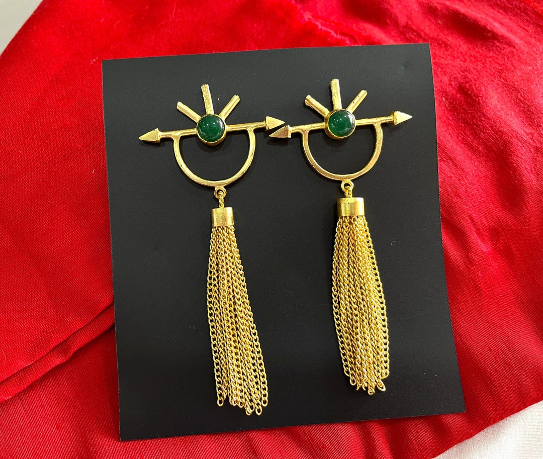 Indian Jewelry, Ethnic Long Chain Earrings, Traditional Bollywood ...