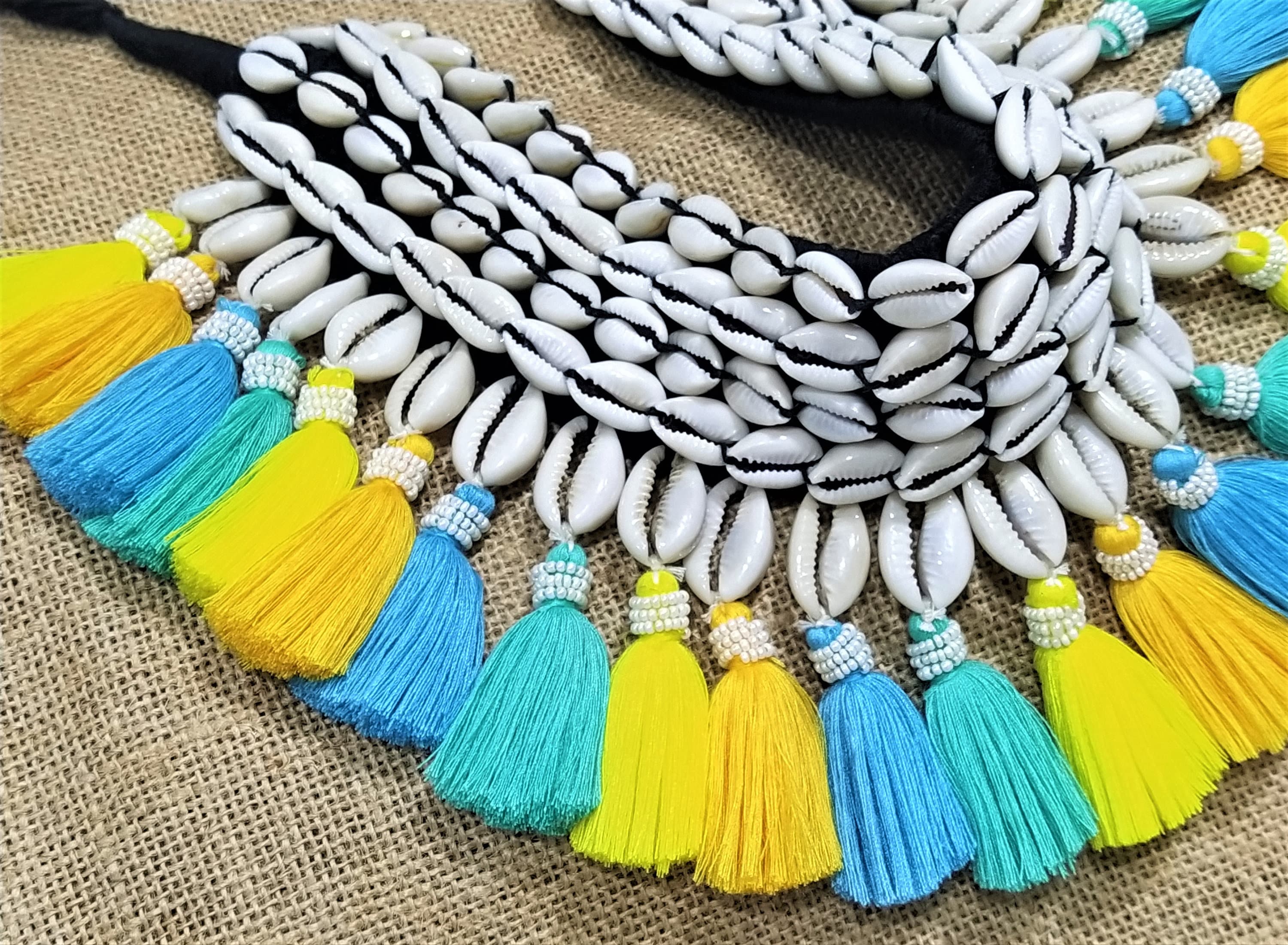 Beachwear Jewelry Cowrie shell Necklace Indian Beaded | Etsy