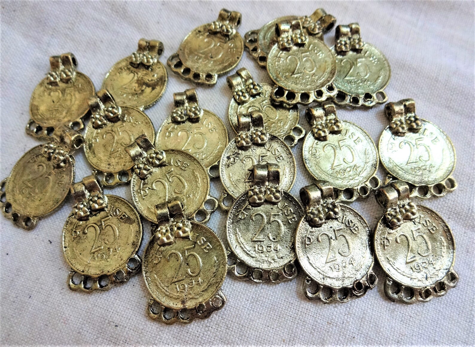 18 MM Metal Coin Charms Jewelry Supplies Indian Coins | Etsy