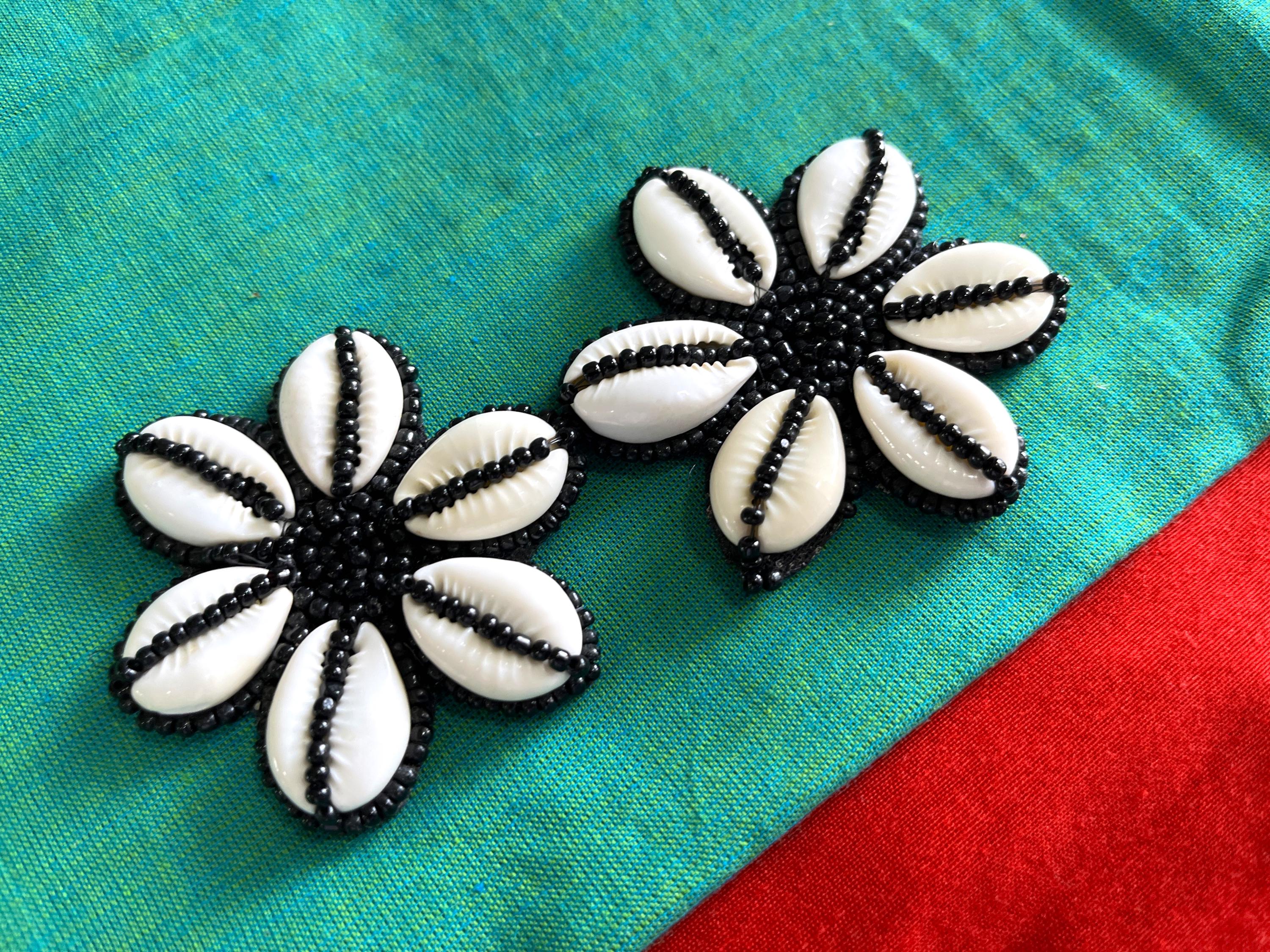 Cowry Shell Motifs, Cowry Shell Rosettes, Indian Cowrie Appliques ...