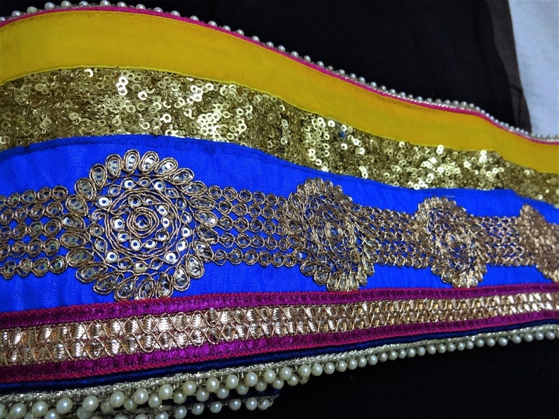 Indian Embroidered Lace Broad Trim Decorative Ribbon - Etsy