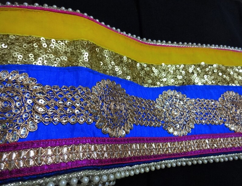 Indian Embroidered Lace Broad Trim Decorative Ribbon - Etsy