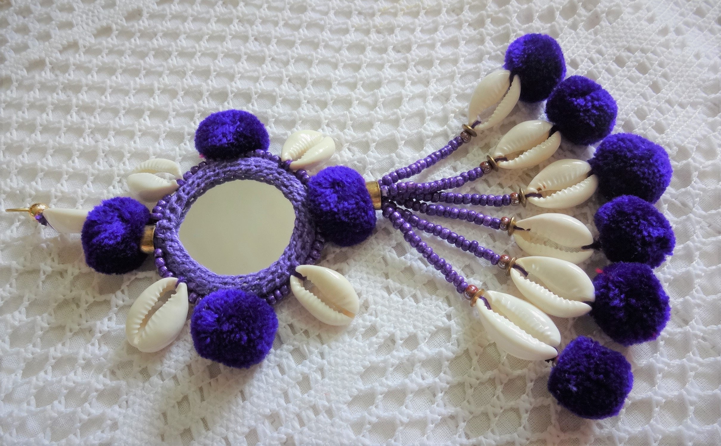 Indian Cowrie Shell Tassels, Mirror Charms, Purse & Handbag Decoration ...