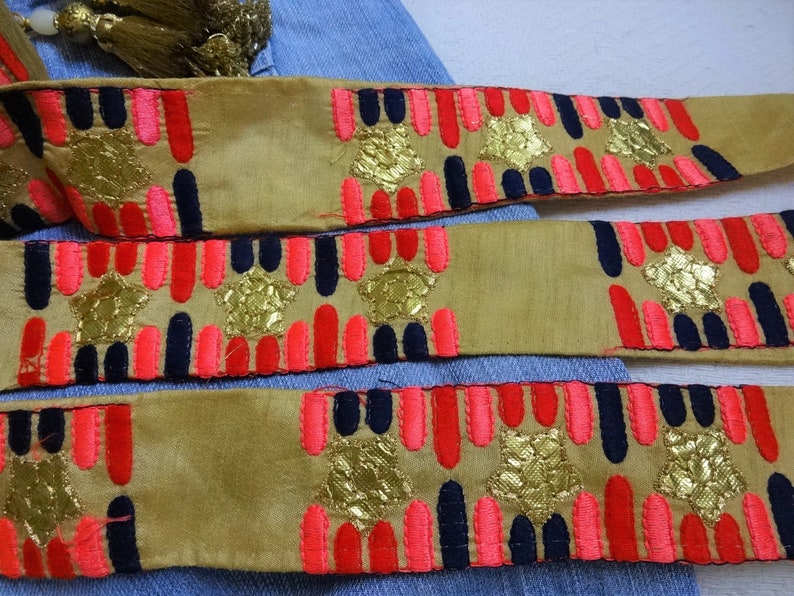 Indian gota LaceEmbroidered Lipstick Craft TrimDecorative | Etsy