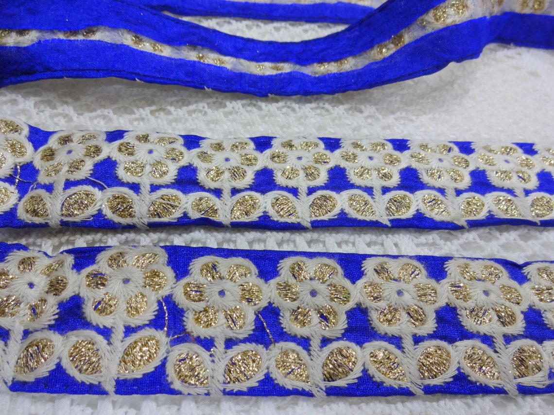 Indian Trim, Embroidered Lace, Crafting Sewing Ribbon, Sari Border ...