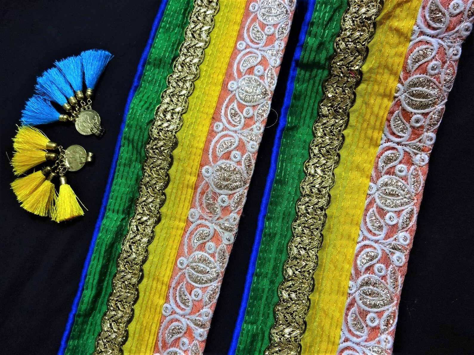 Indian Embroidered Lace Embroidered Decorative Ribbon Ethnic | Etsy