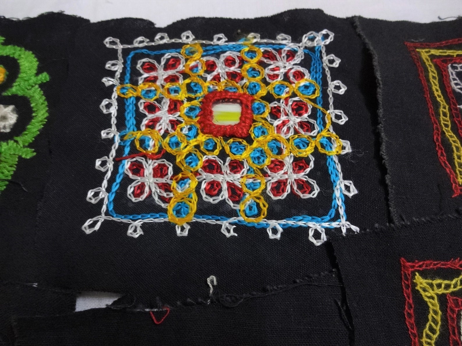 Kutch Embroidered Square Ethnic Sew on Patches Fabric | Etsy