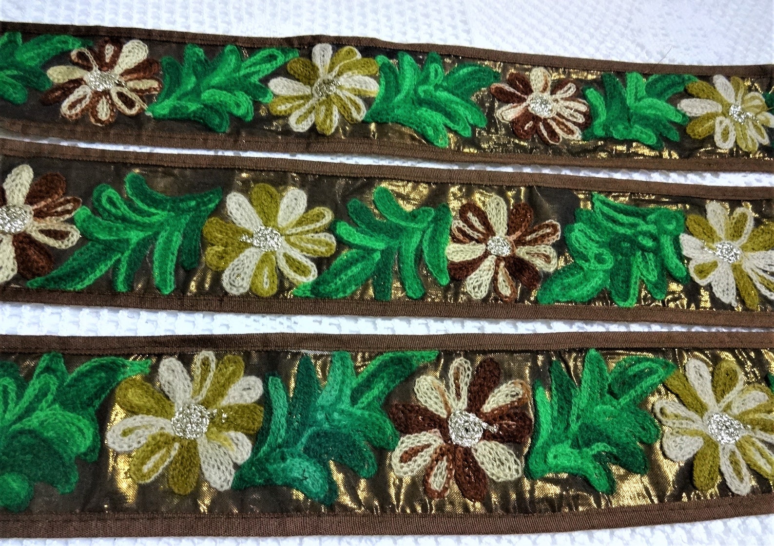 Indian Embroidered Lace, Broad Gota Trim, Craft Ribbon, Sari Border ...