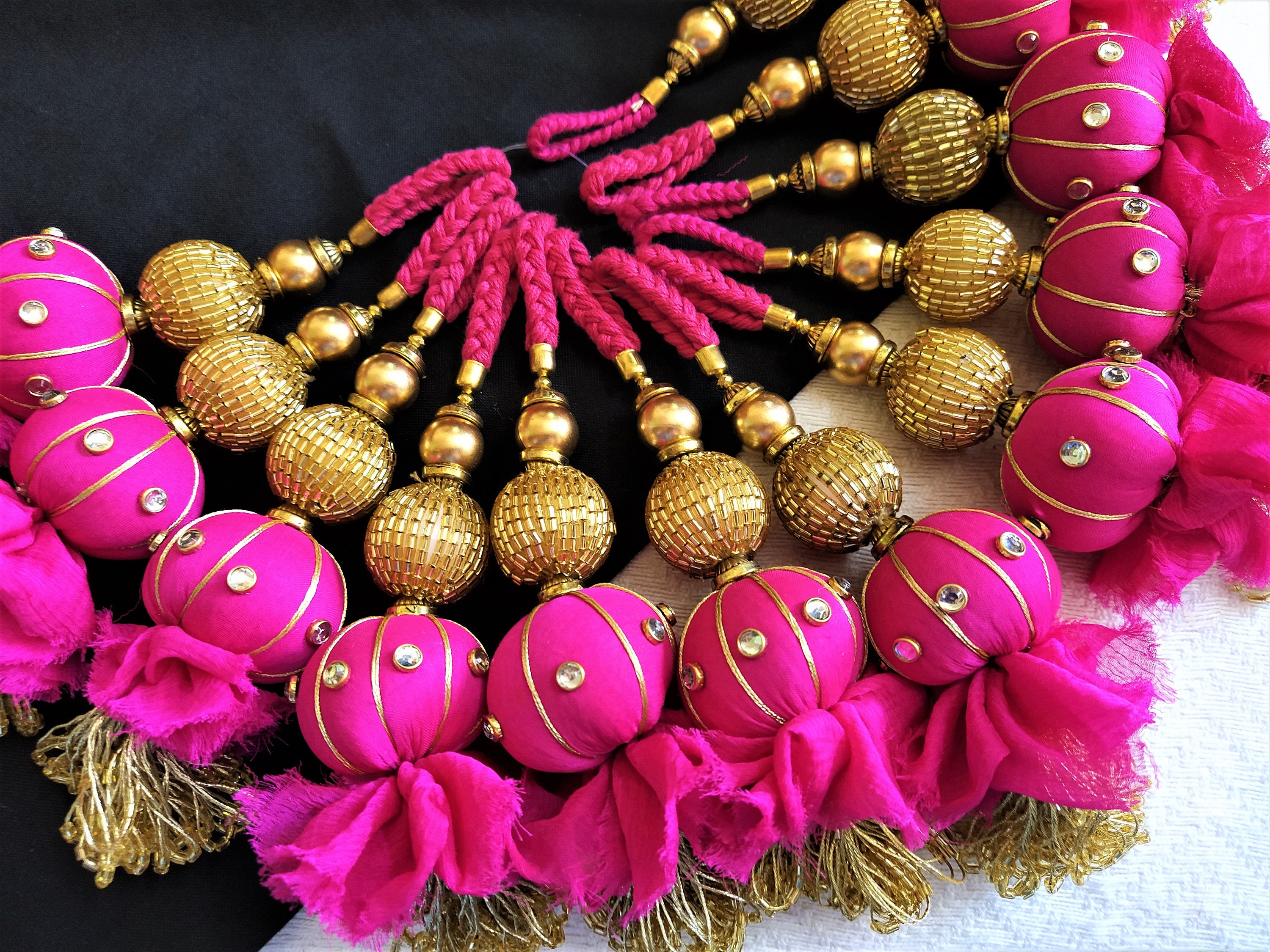 Indian Tassels Beaded Ball Tassels Decorative Kundan Zari | Etsy