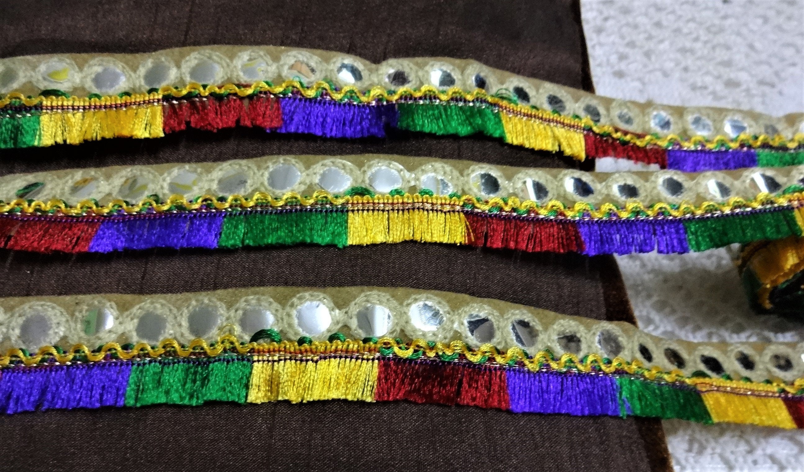 Indian Embroidered Lace Fringe Trim Decorative Ribbon | Etsy