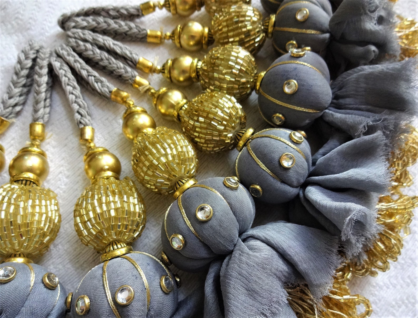 Indian Tassels Beaded Ball Tassels Decorative Kundan Zari | Etsy