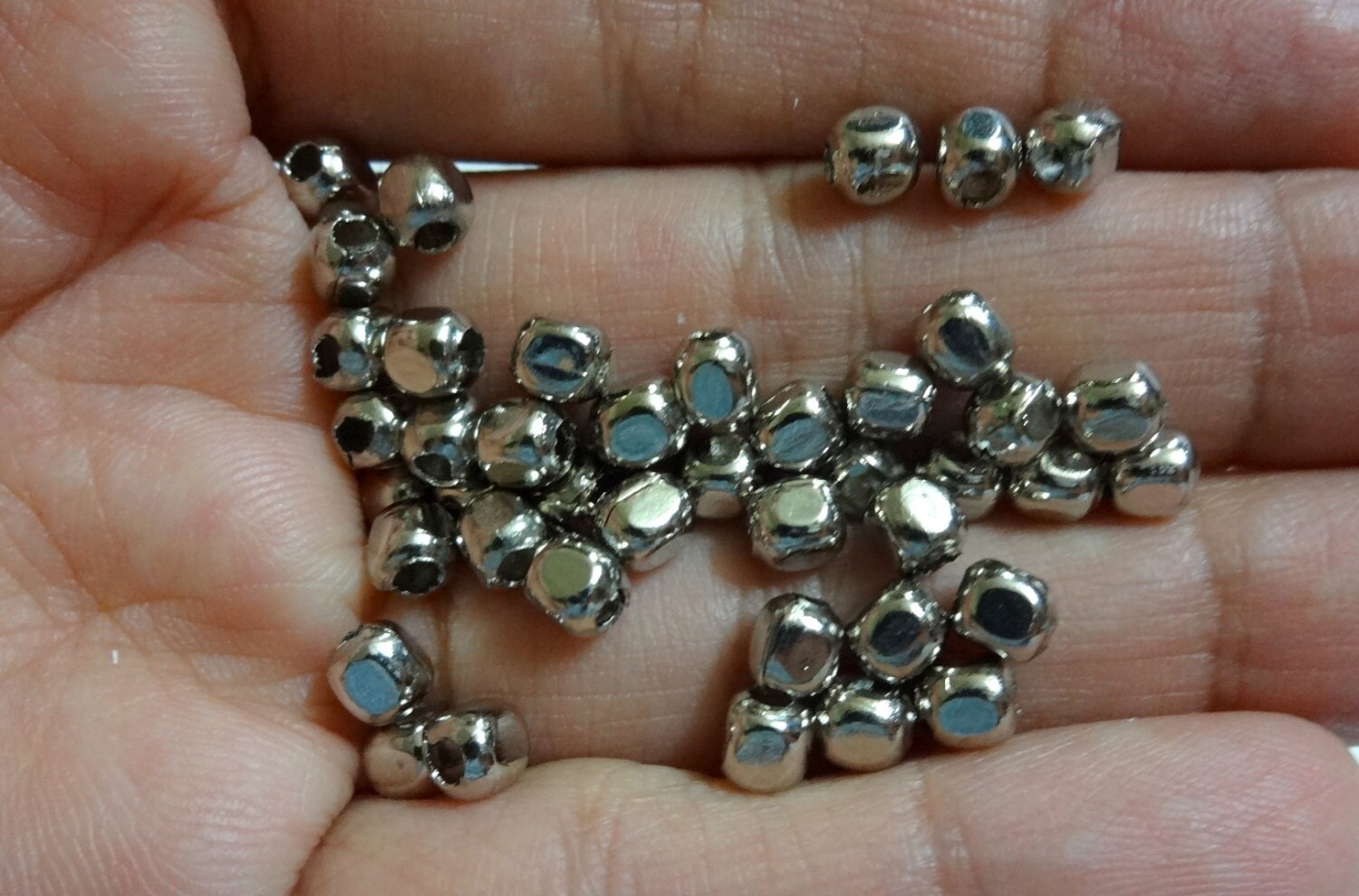 Solid Metal Beads Faceted Antique Silver Cube Spacer Beads | Etsy