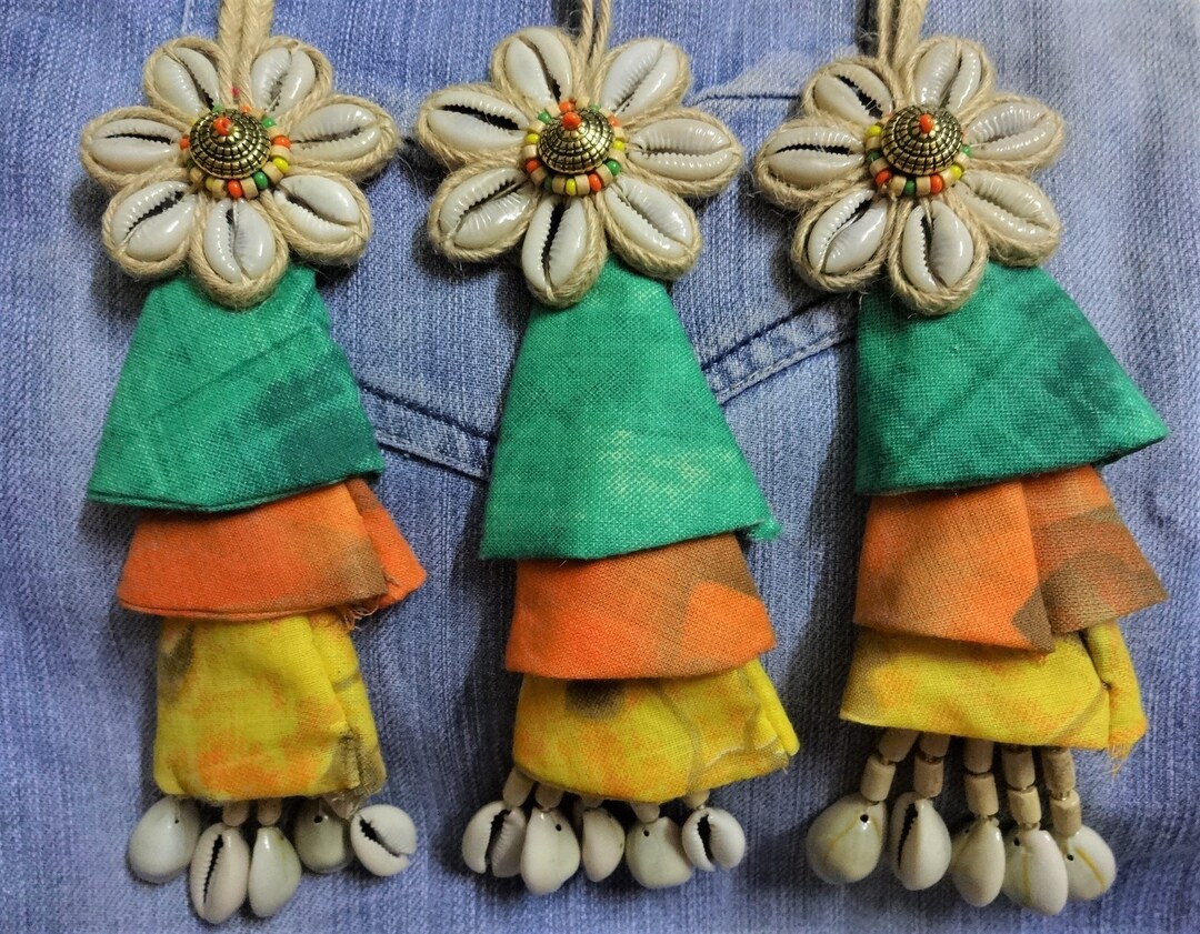 Indian Cowry Shell Motifs, Shell Rosette, Cowrie Applique Tassels ...