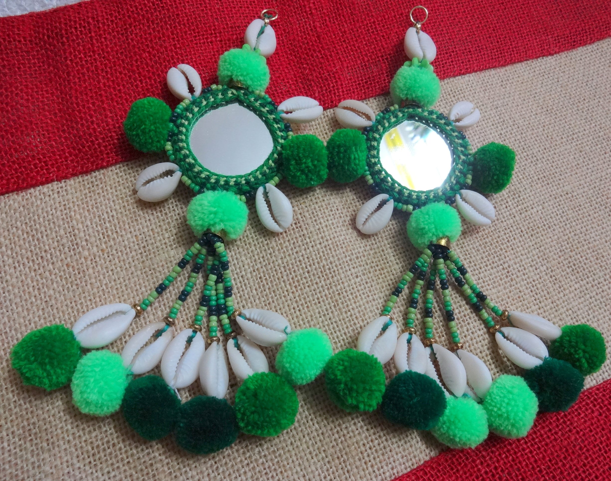 Indian Cowrie Shell Tassels Mirror Charms Purse & Handbag | Etsy