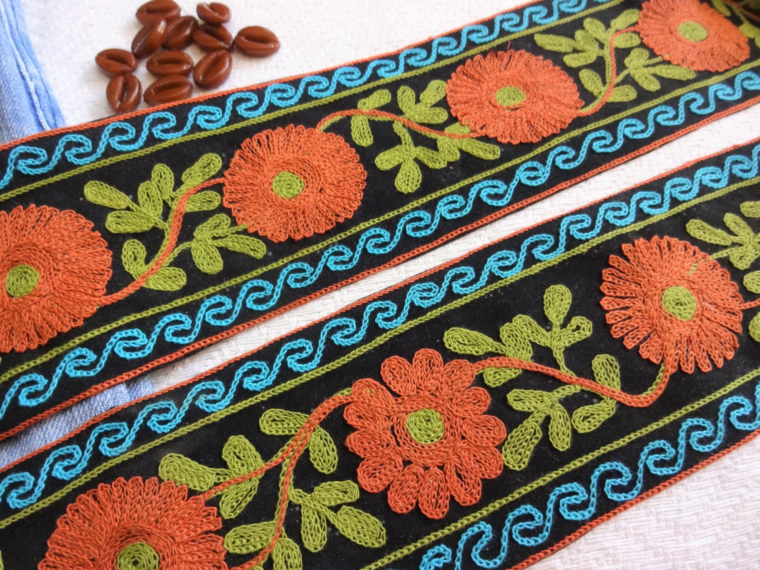 Indian Trim Embroidered Lace Decorative Craft Ribbon Sewing | Etsy