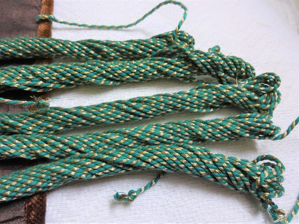Teal Golden Twisted Cord,dual Tone Cord,golden Zari With Teal Cord ...