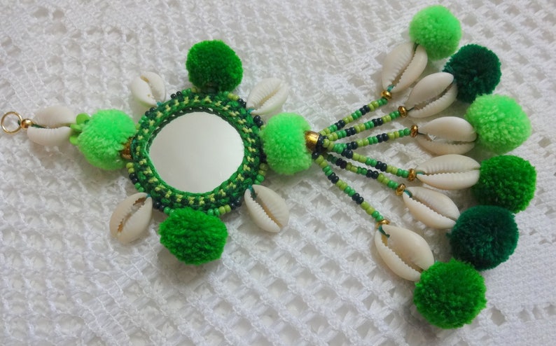 Indian Cowrie Shell Tassels Mirror Charms Purse & Handbag | Etsy