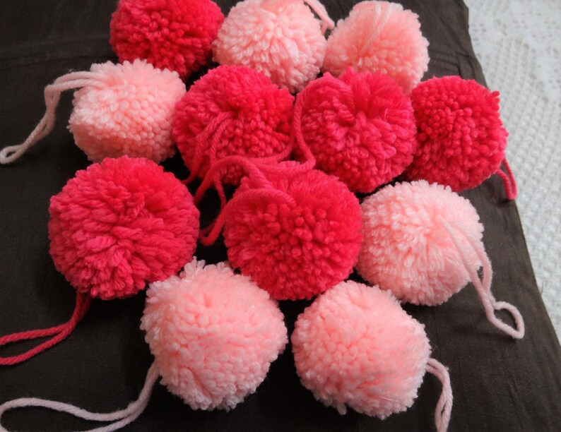 8 pcs Large Handmade Pom Poms Balls with Woolen Loop Woolen | Etsy