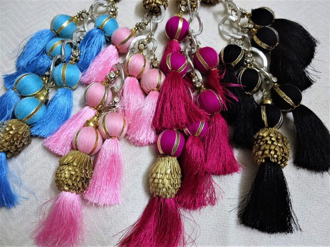 Long Tassel Ball Tassel Silk Tassel Decorative Zari Trim Tassel Sari ...