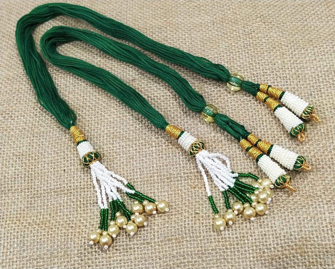 Adjustable Handmade Necklace Thread with Tassels Indian | Etsy
