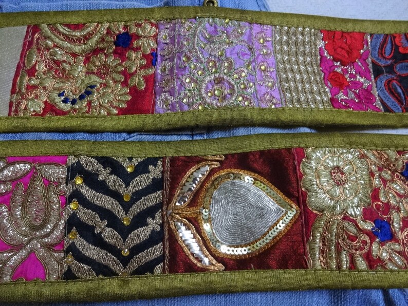 Indian Patch Embroidered Lace Ethnic Decorative Trim Sari Border Broad ...