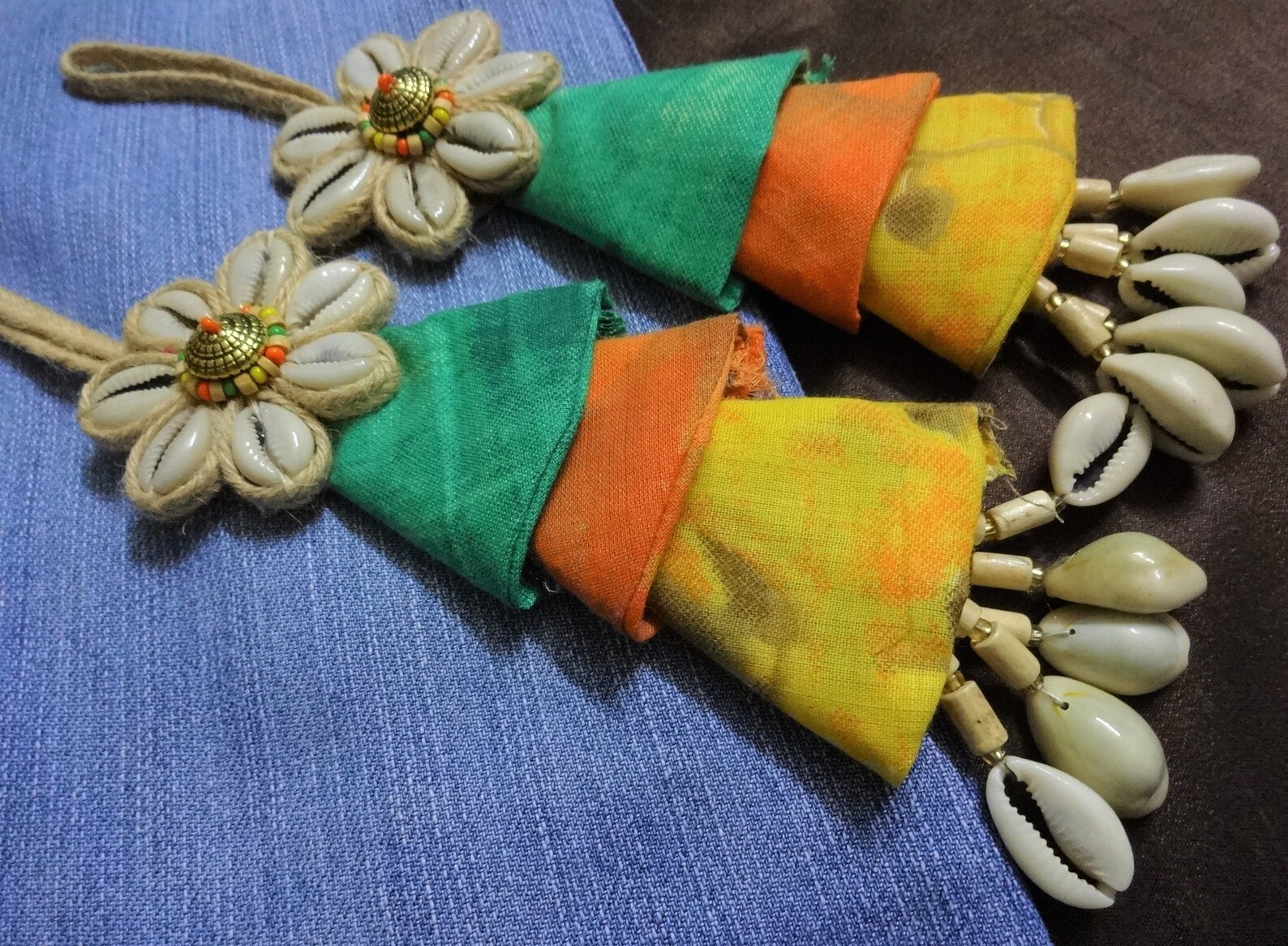 Indian Cowry Shell Motifs, Shell Rosette, Cowrie Applique Tassels ...