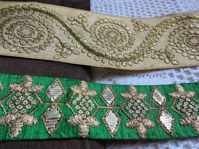 Indian Assorted Embroidered Trims Decorative Laces Sari Borders Sewing ...