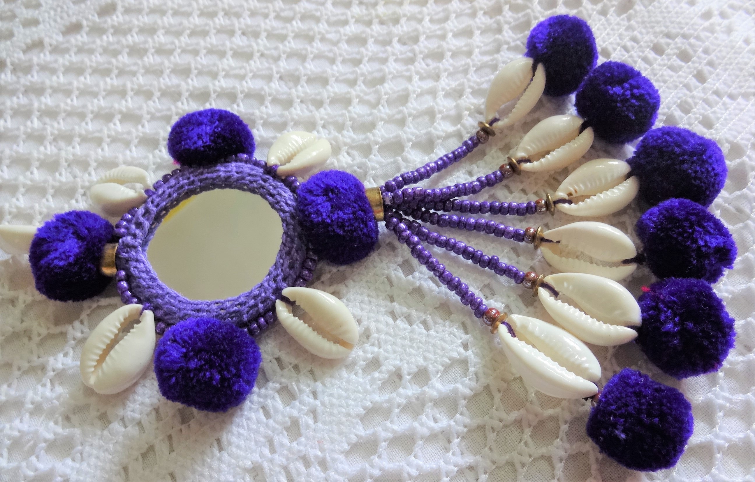 Indian Cowrie Shell Tassels, Mirror Charms, Purse & Handbag Decoration ...