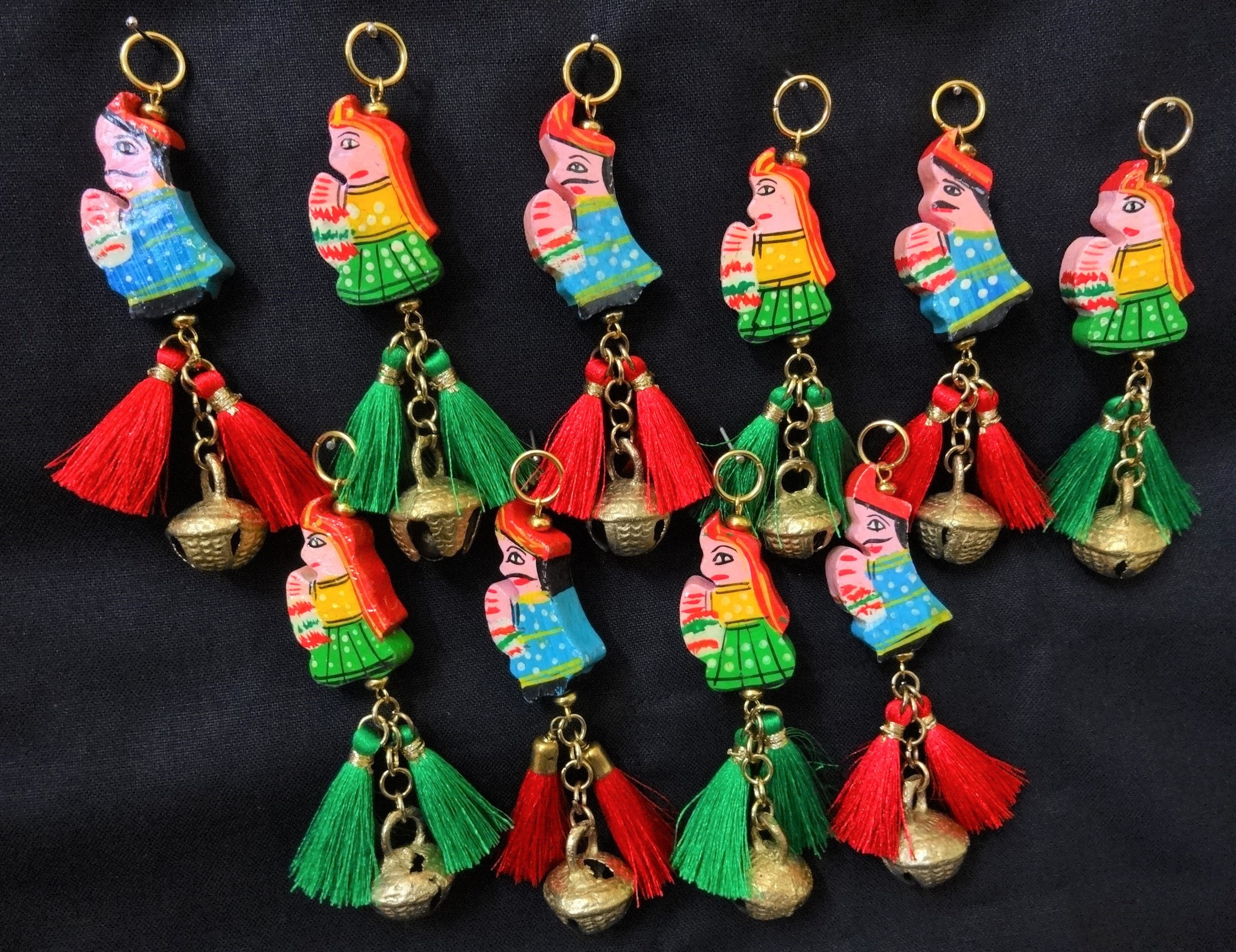 Hand Carved Wooden Raja Rani Tassels Indian King N Queen - Etsy India