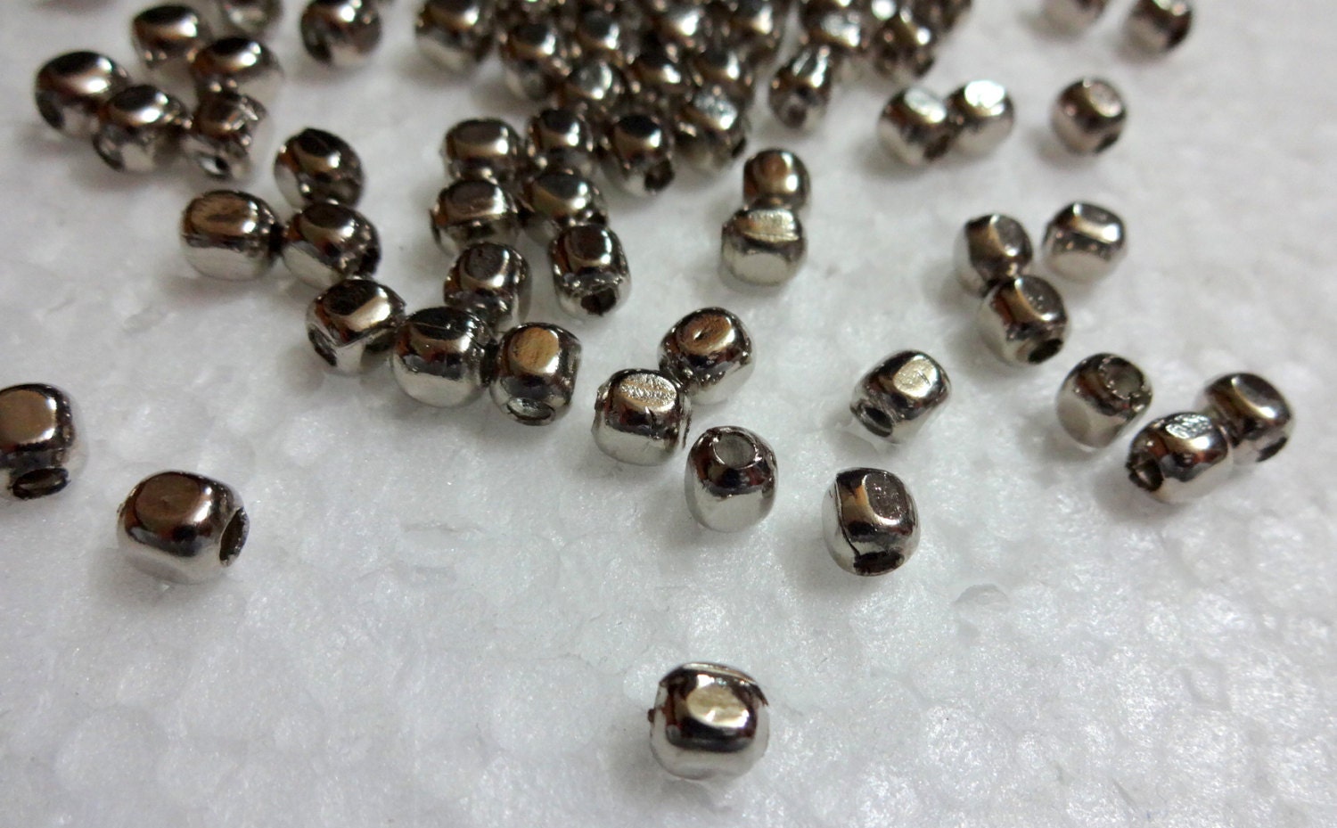 Solid Metal Beads Faceted Antique Silver Cube Spacer Beads | Etsy