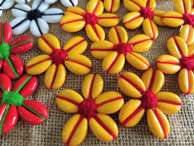 Cowry Shell Motifs, Acrylic Cowry Shell Rosettes , Cowrie Appliques ...