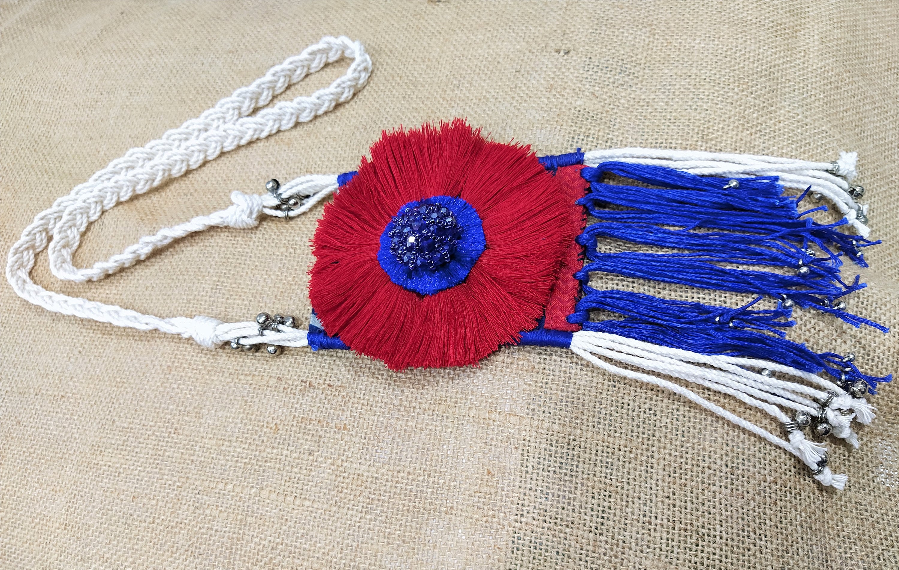 Indian Jewelry Ethnic Necklace Indian Fabric Necklace with | Etsy